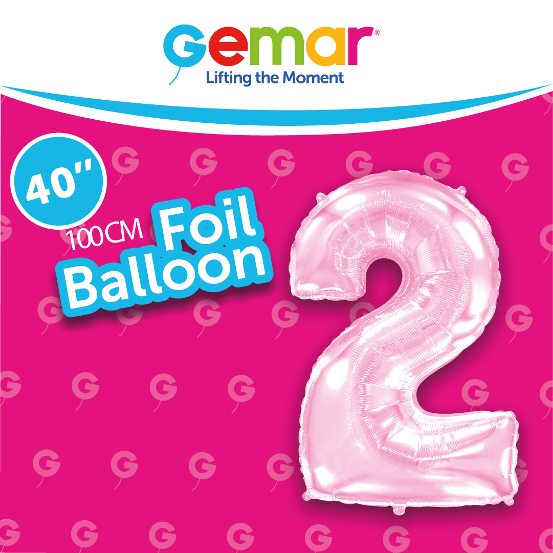 GEMAR NUMBER PASTEL PINK 2 170726 40" (5 UNITS) - Gemar Usa