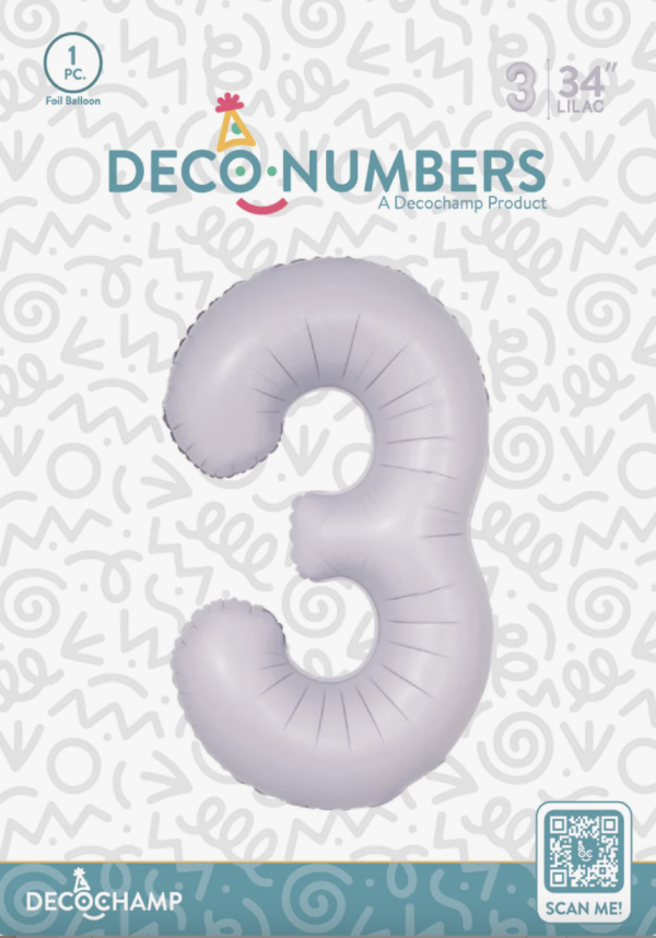 DecoNumber Lilac 3 size 34" (10 UNITS) - Gemar Usa