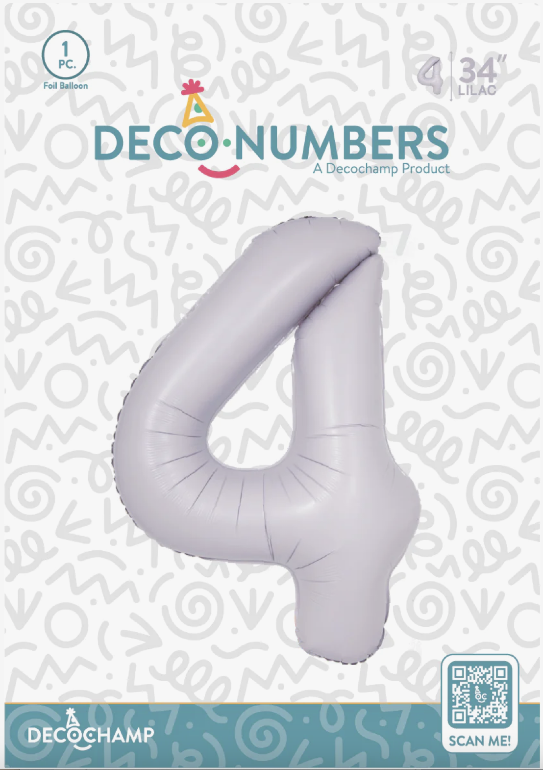 DECO NUMBER “4” LILAC 34IN BY DECOCHAMP - Gemar Usa