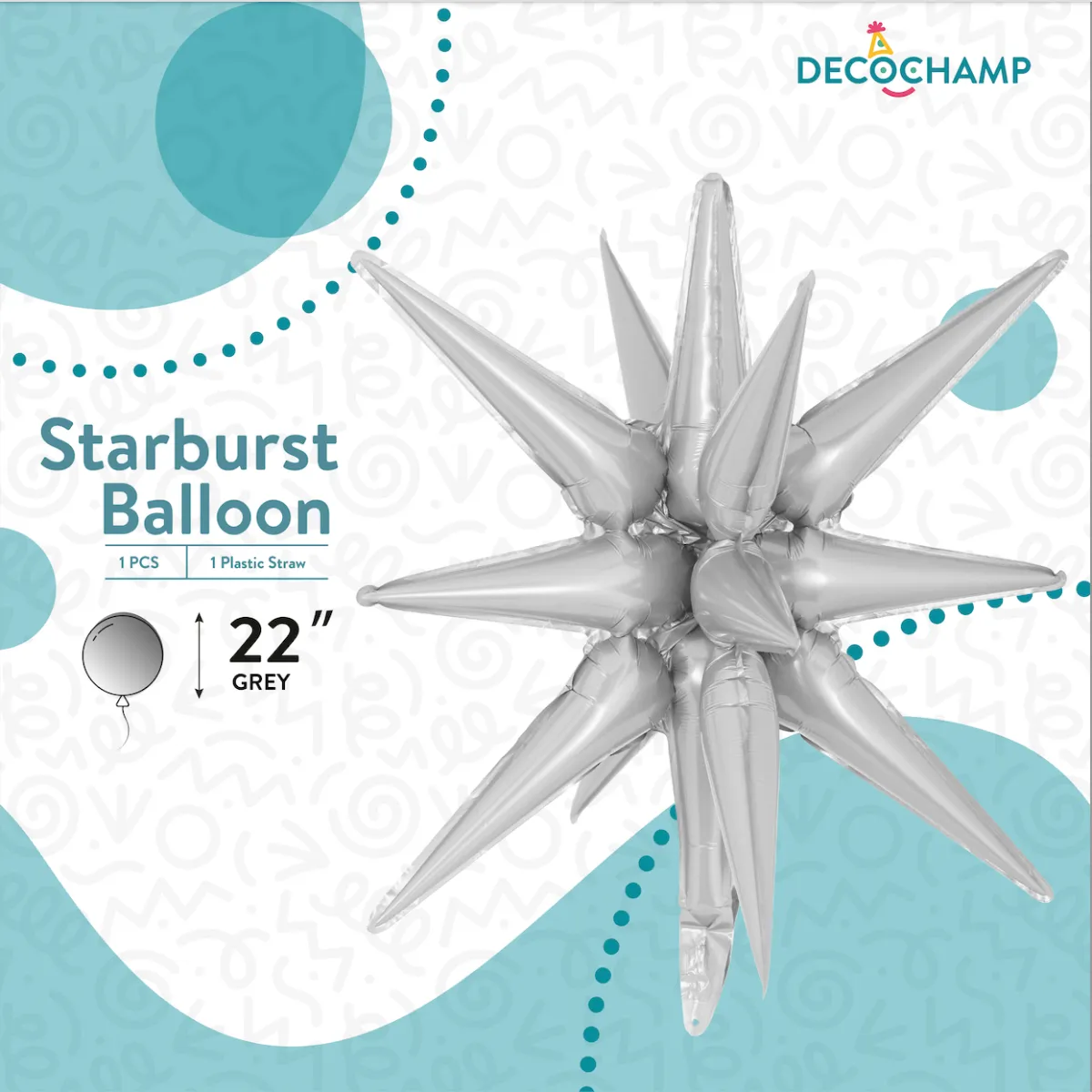 DECO STARBURST GREY 22IN - Gemar Usa