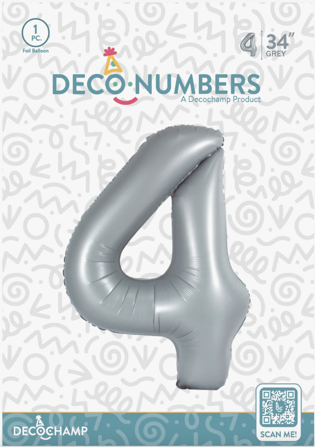 DECO NUMBER “4” GREY 34IN BY DECOCHAMP - Gemar Usa
