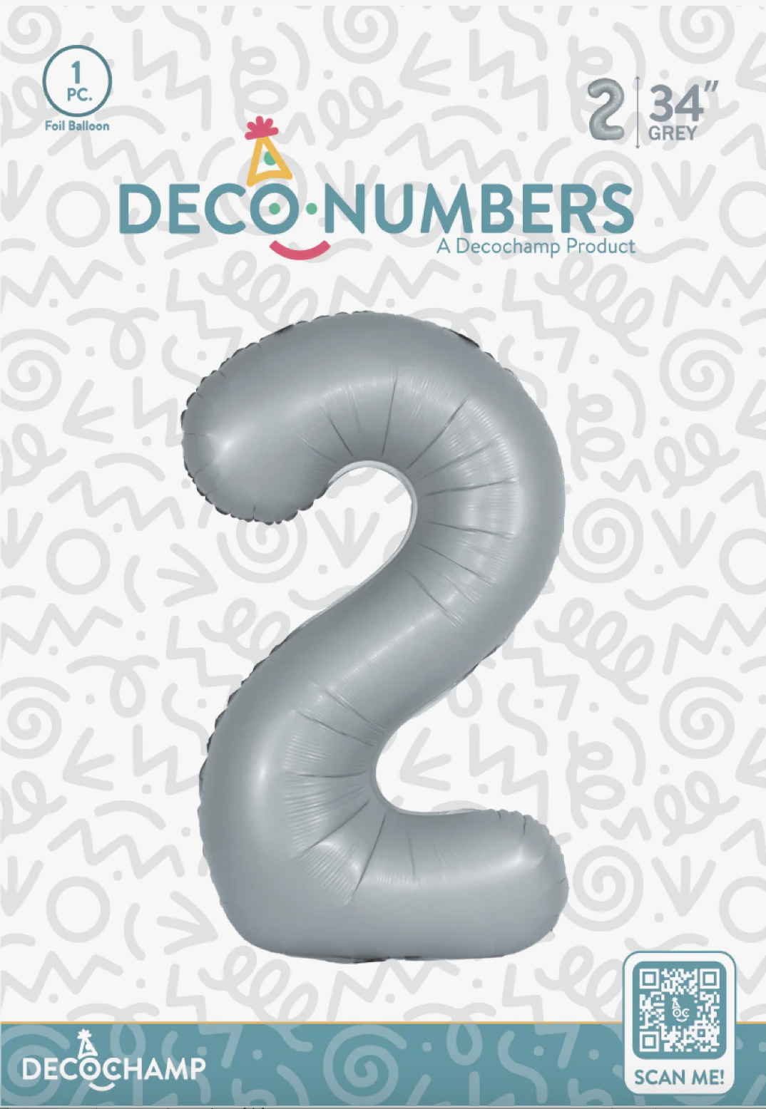 DECO NUMBER 2 GREY 34IN - Gemar Usa