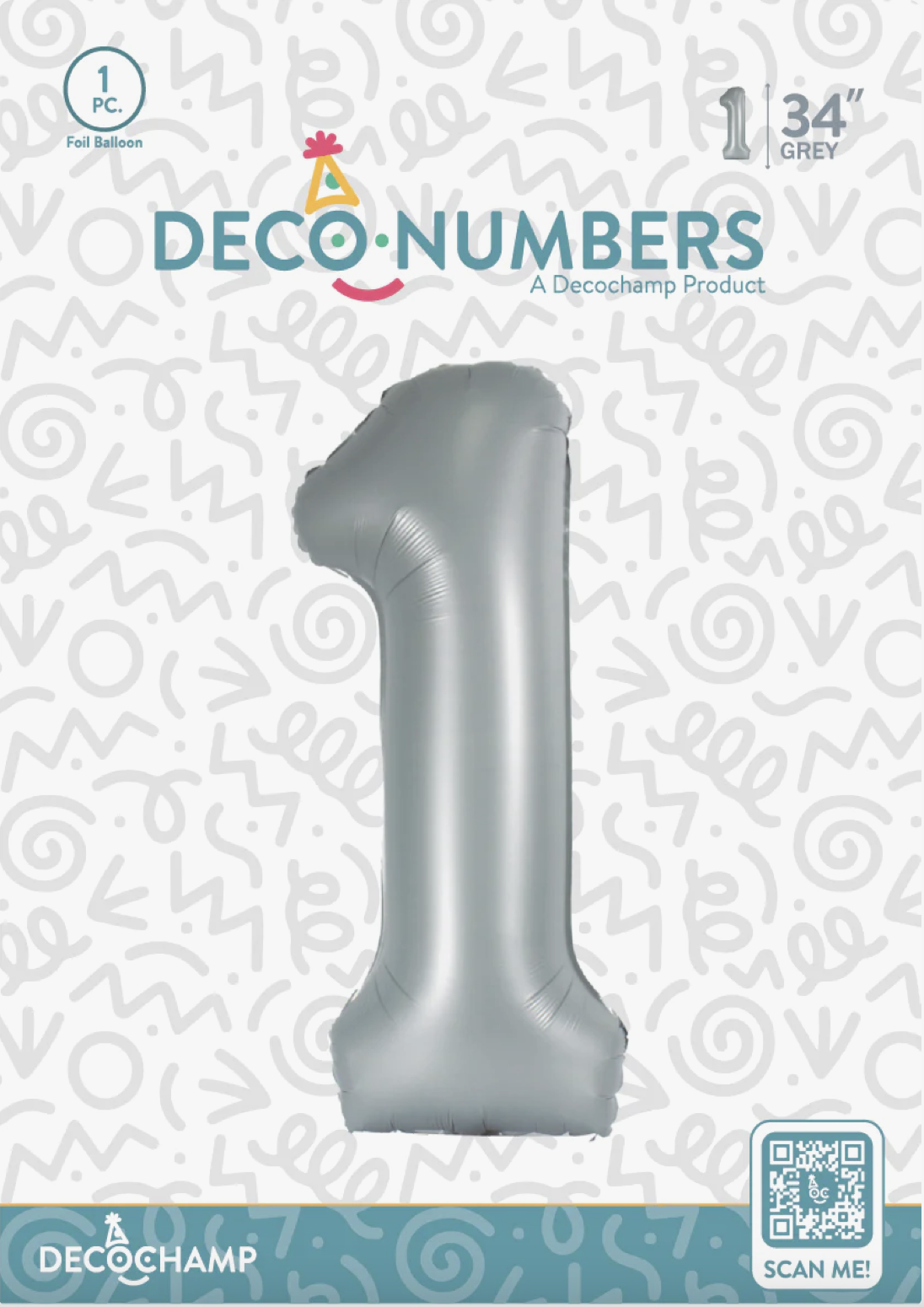 DECO NUMBER 1 GREY 34IN - Gemar Usa
