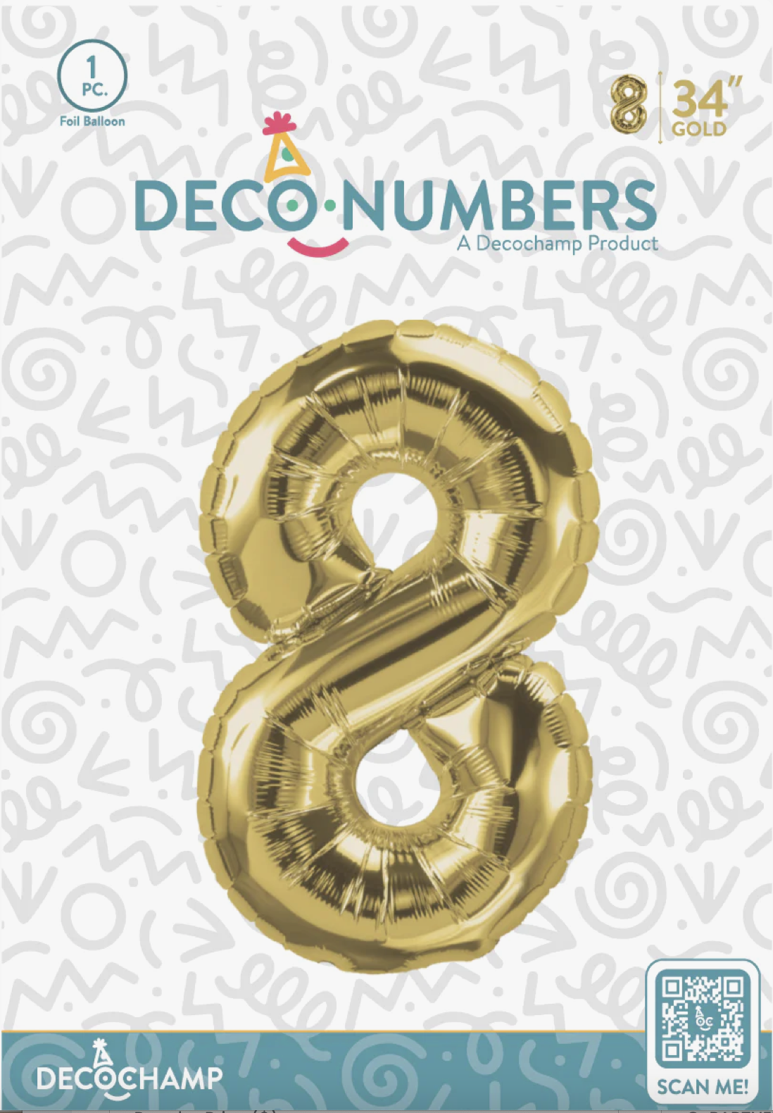 DECO NUMBER “8” GOLD 34IN BY DECOCHAMP - Gemar Usa