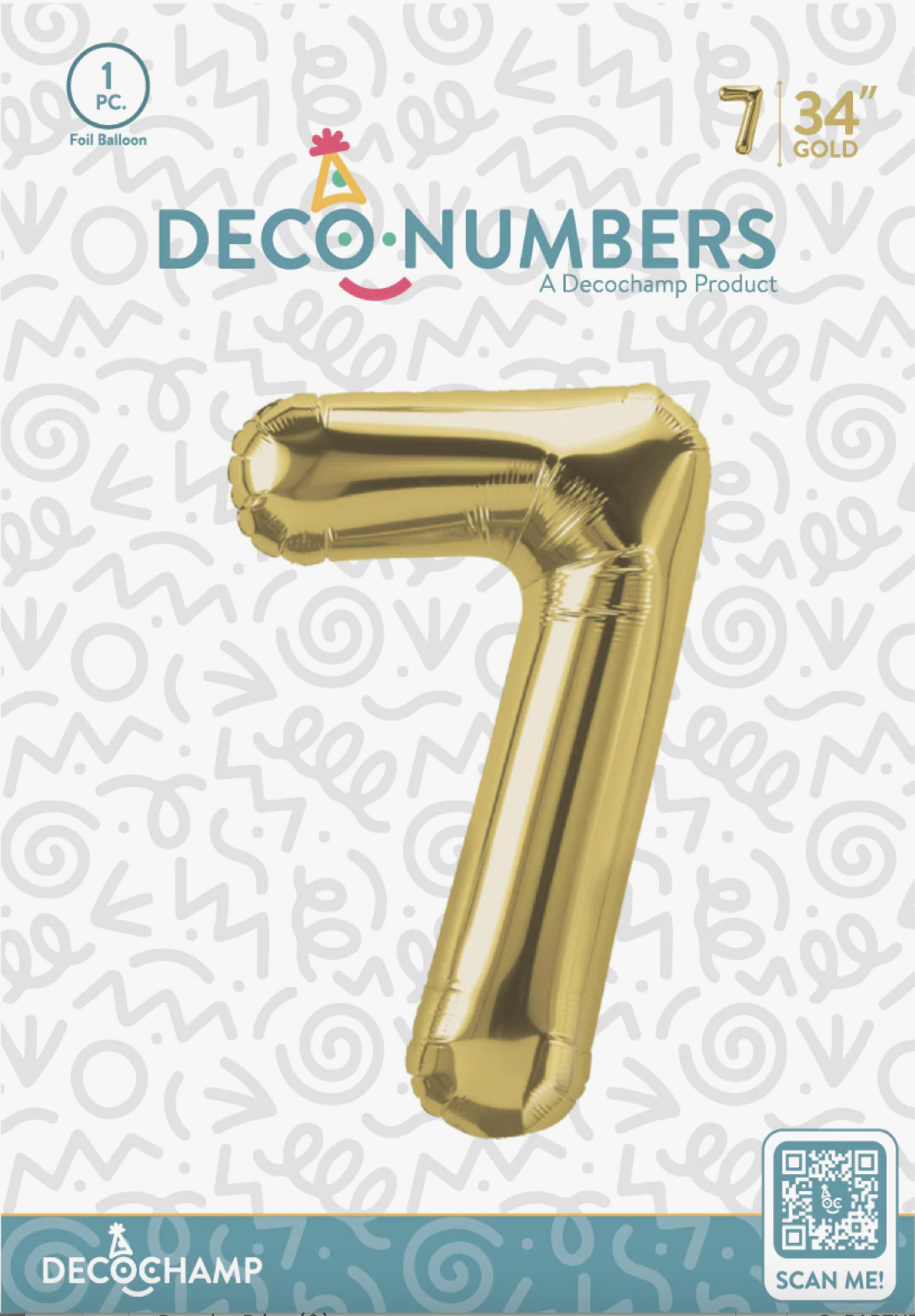 DECO NUMBER “7” GOLD 34IN BY DECOCHAMP - Gemar Usa