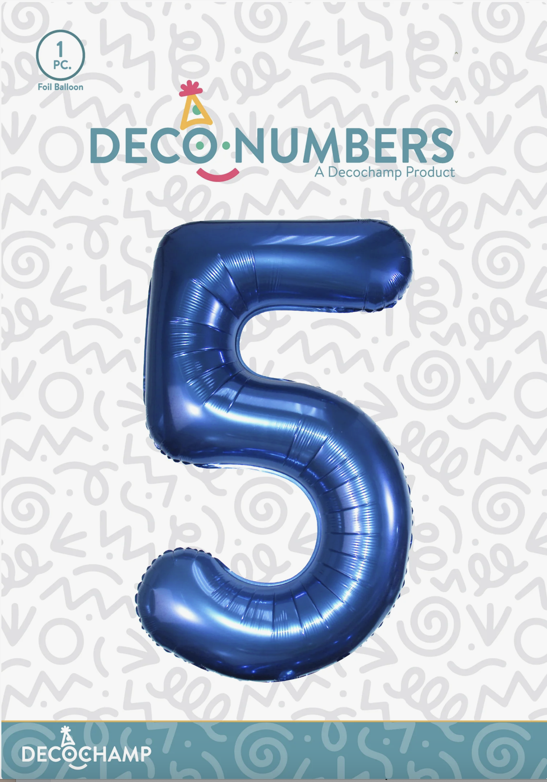 DECO NUMBER “5” NAVY BLUE 34IN BY DECOCHAMP - Gemar Usa