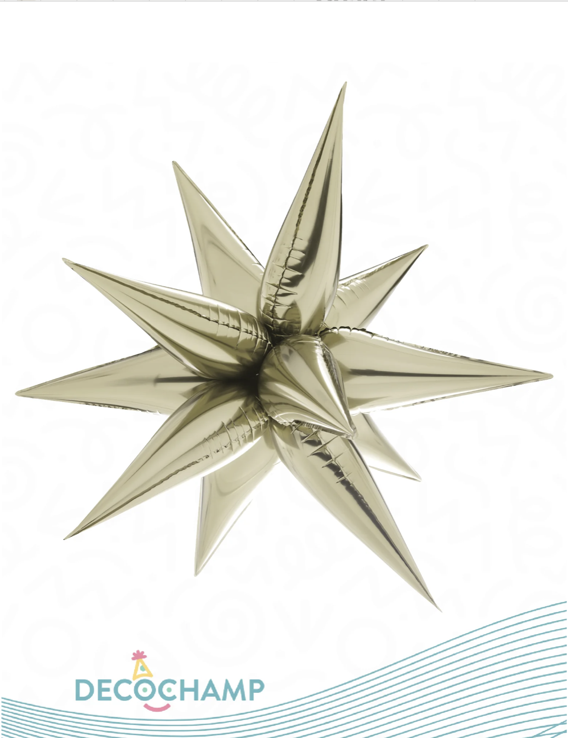 Starburst Balloons White Gold 40" (10 UNITS) - Gemar Usa