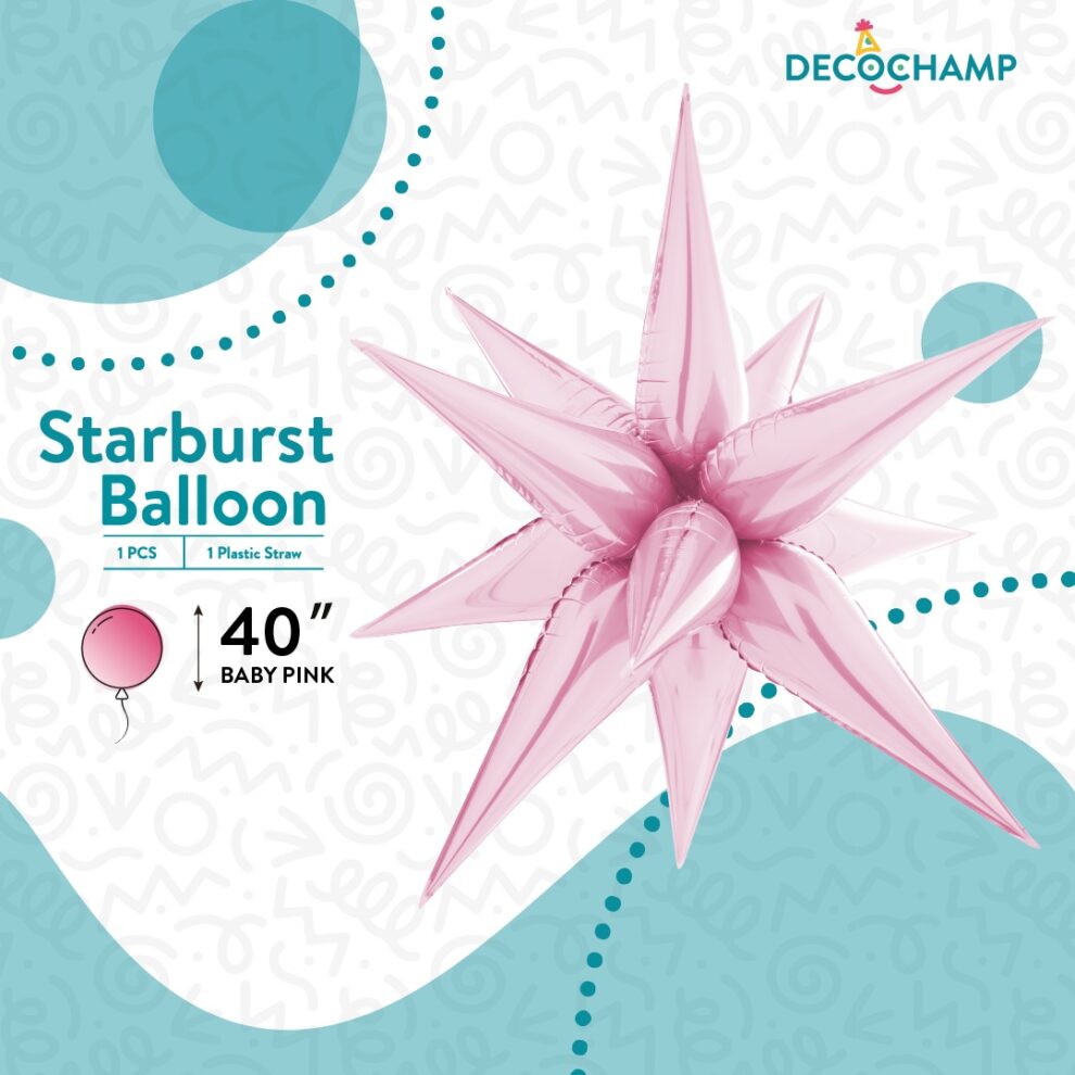 Starburst Balloons Baby Pink 40" (10 UNITS) - Gemar Usa