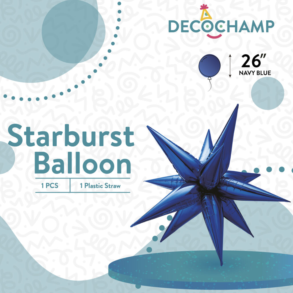 Starburst Balloons Navy Blue 26" (10 UNITS) - Gemar Usa